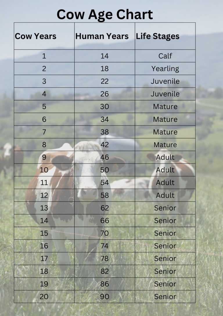 Cow Years to Human Years (Calculator, Chart) - YIHY