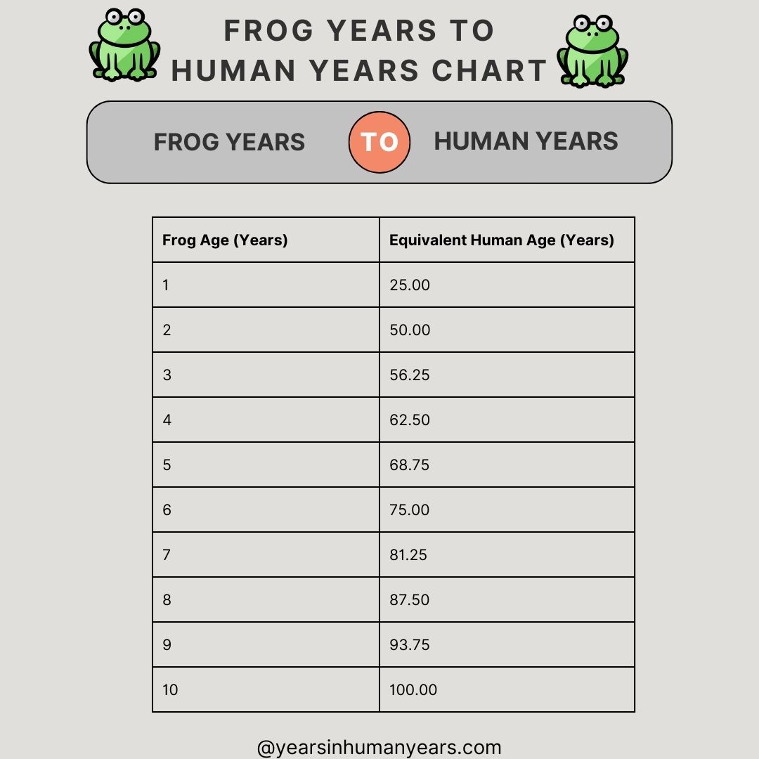 Frog Years to Human Years - Frog Age Calculator - YIHY